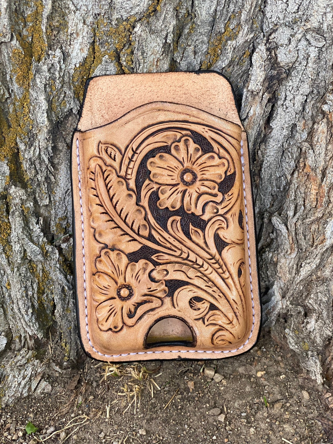 Leather Hand Tooled Cell Phone Case Western Floral - Etsy