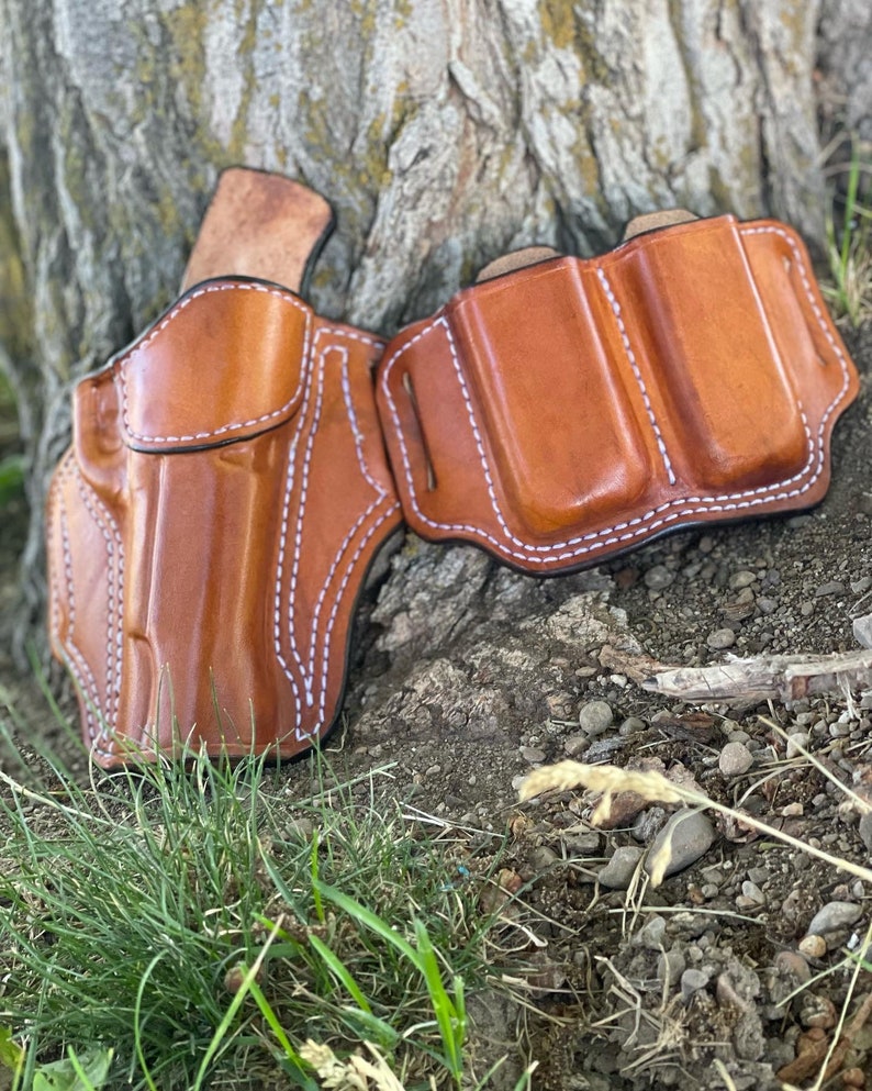 Custom Leather Holster & Mag Pouch Combo Leather Holster - Etsy
