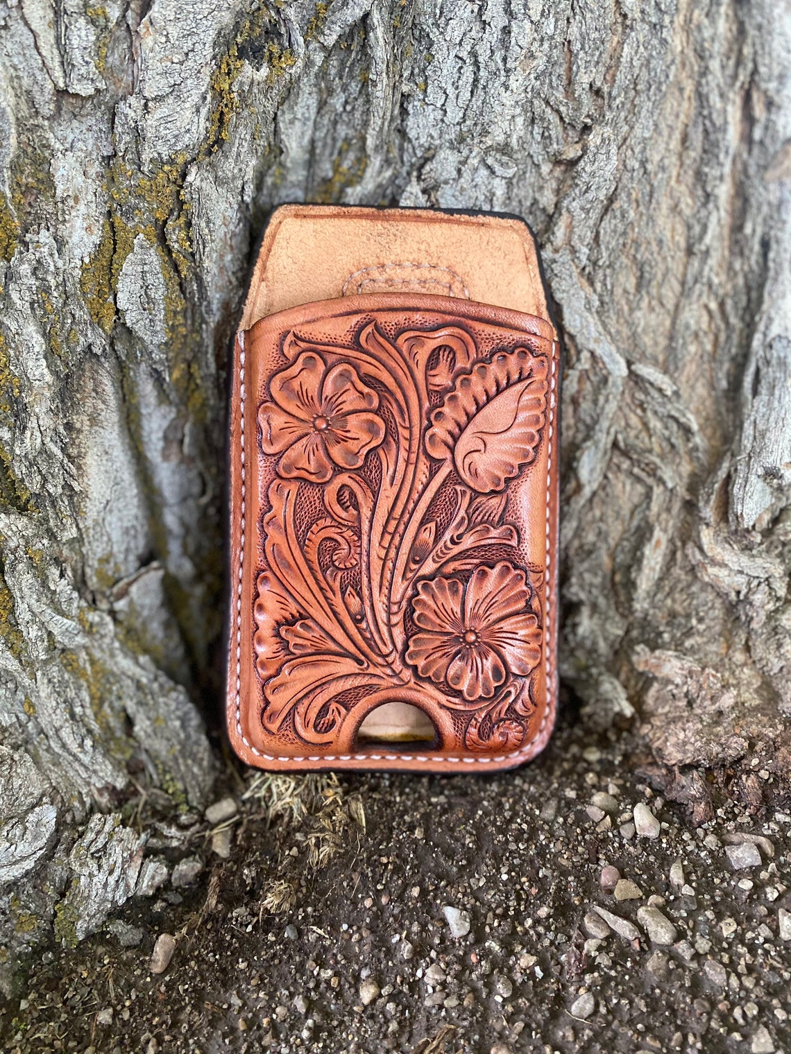 Leather Hand Tooled Cell Phone Case Western Floral - Etsy