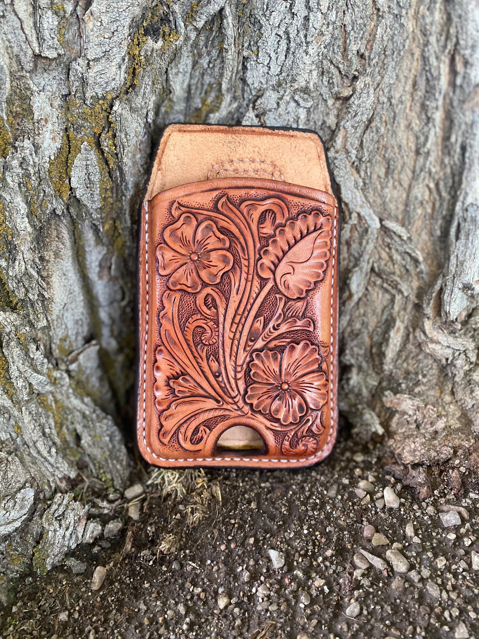 Leather Hand Tooled Cell Phone Case - Western Floral - Etsy
