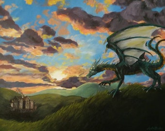 Realistic dragon art | Etsy