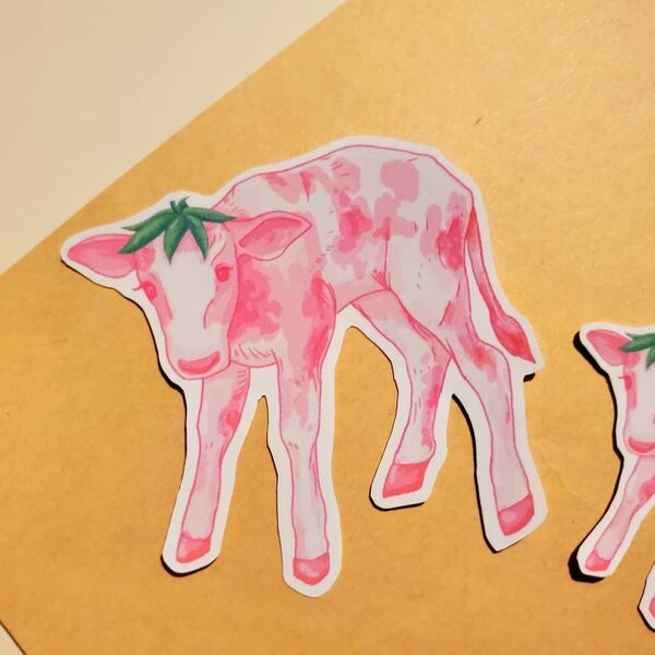 Strawberry Cow - Etsy