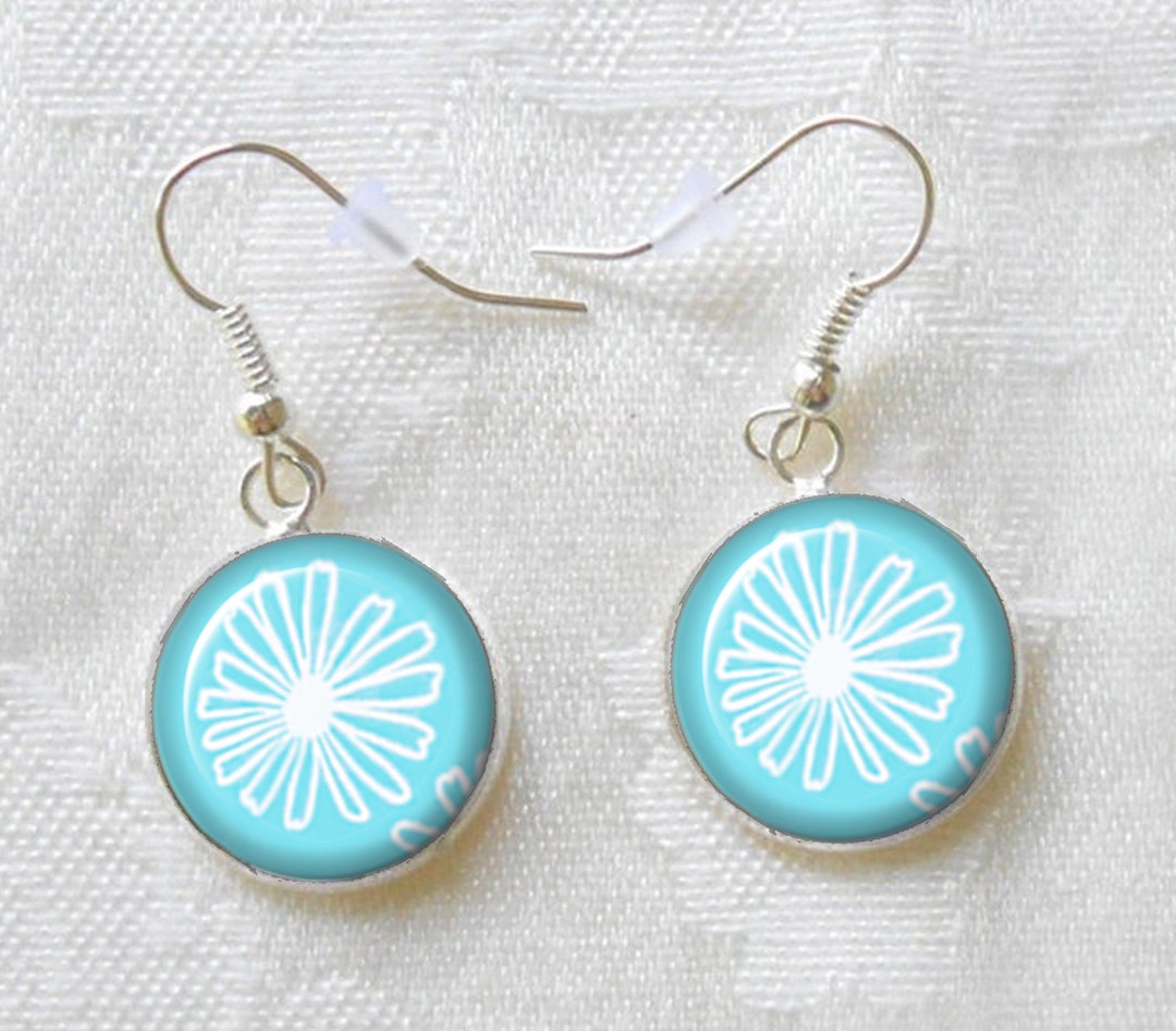 Pyrex Turquoise Daisy Earrings, Birthday Gift Ideas, Pyrex Collector ...