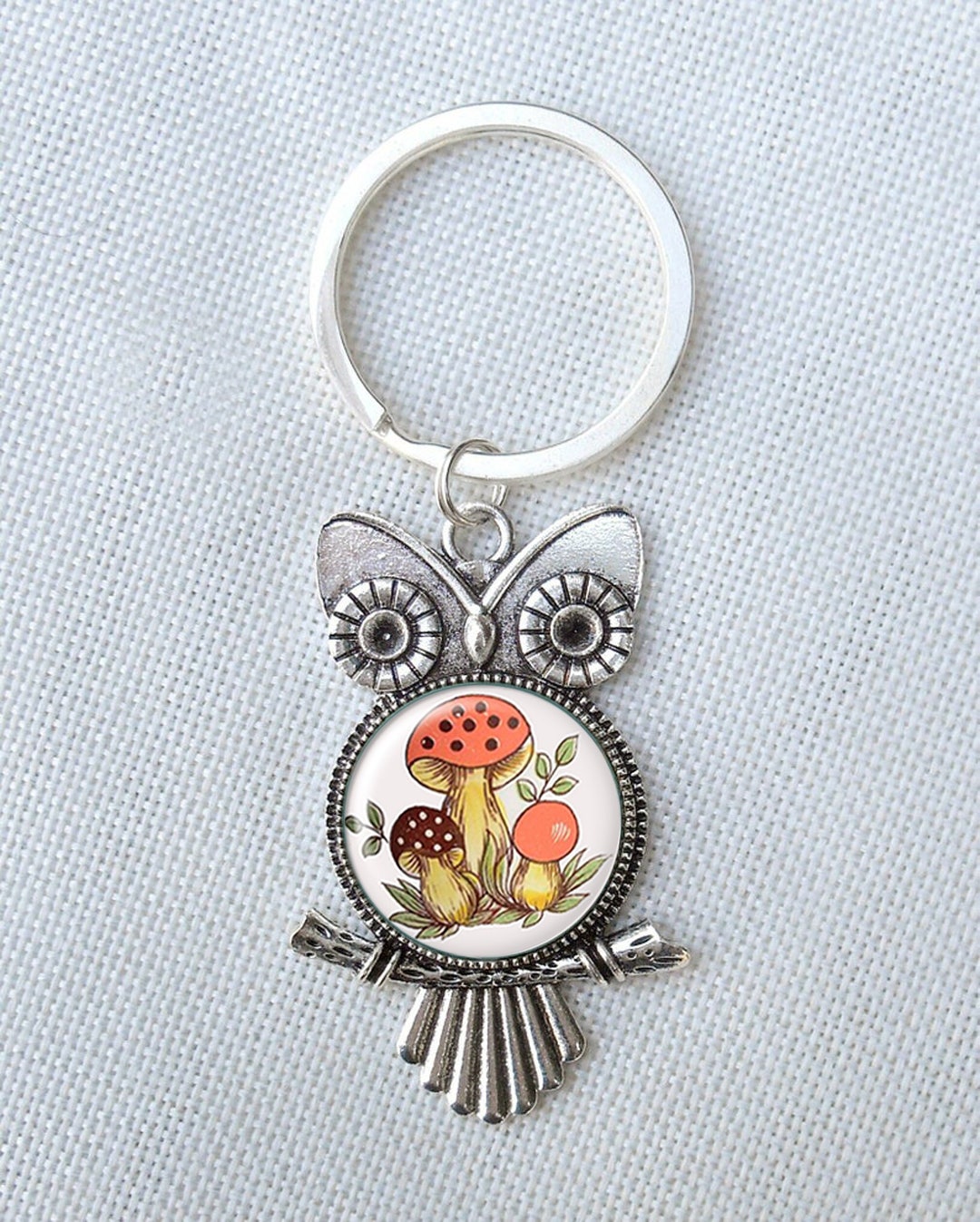 Merry Mushroom Owl Keychain, Birthday Gift Ideas, MCM Owl Keychain ...