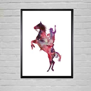 Rodeo Rider Rodeo Art Colorful Watercolor Cowboy Printable - Etsy