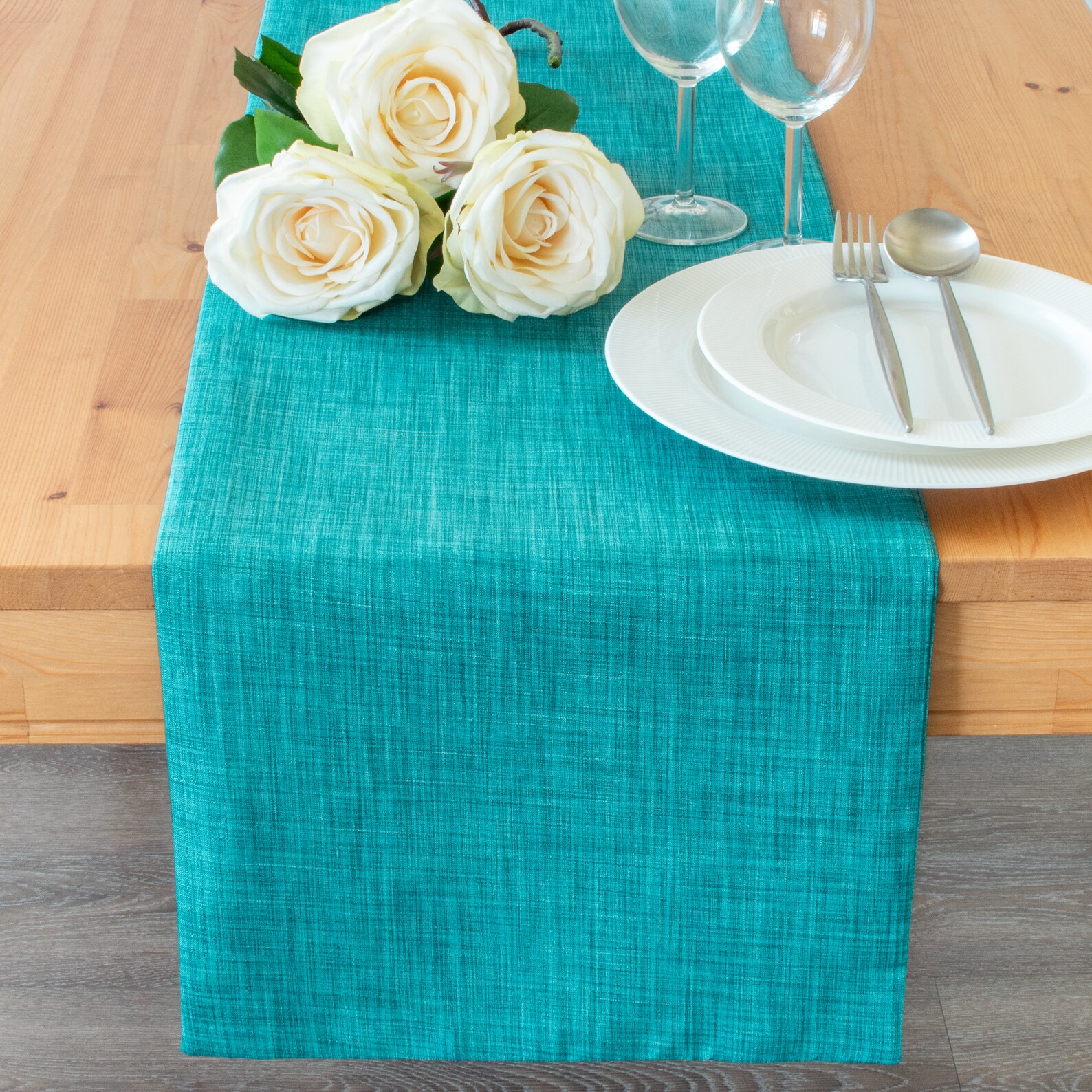 Teal Extra Long Table Runner 144 inches For Dining Kitchen | Etsy