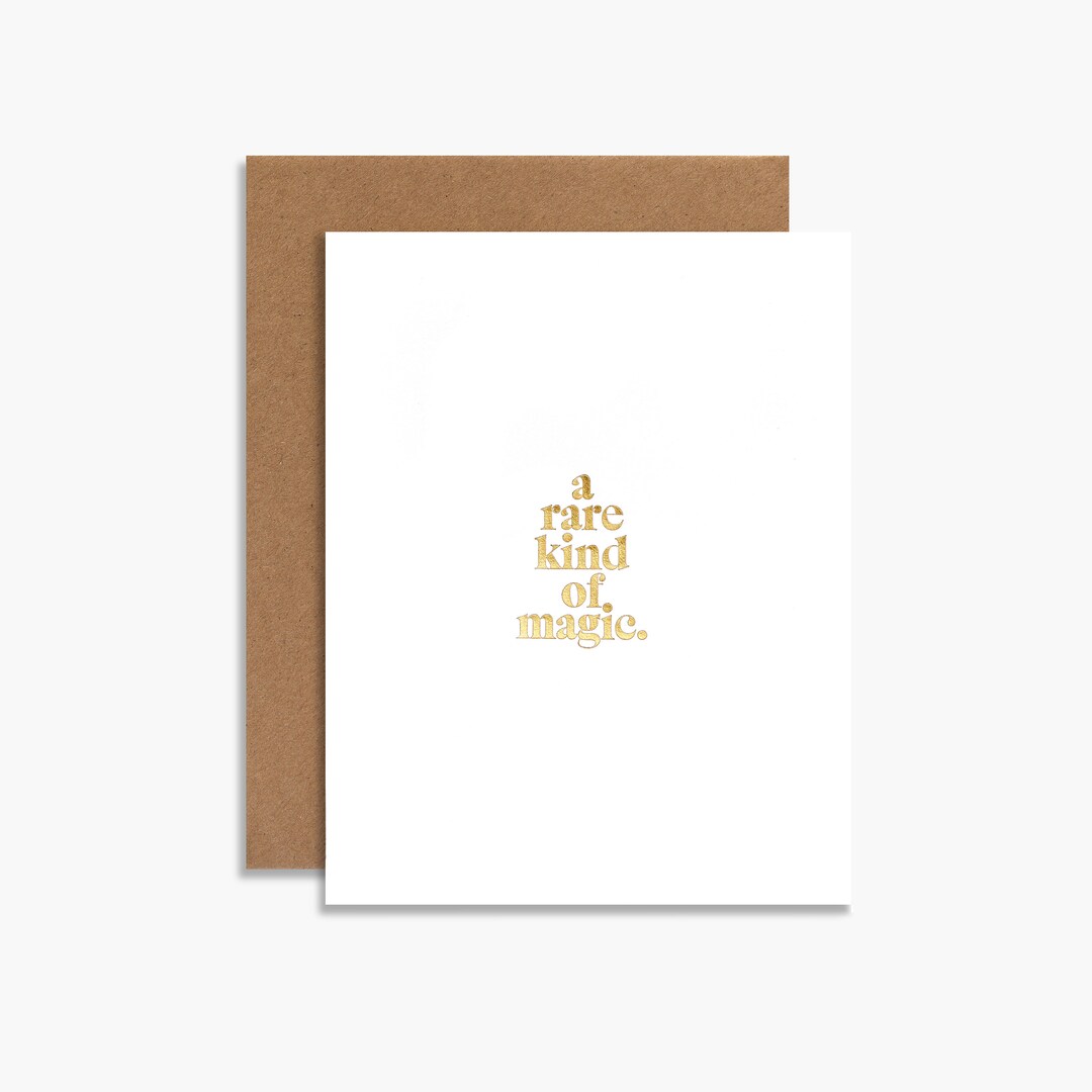A Rare Kind of Magic Greeting Card Happy Birthday Card Elegant Gold ...