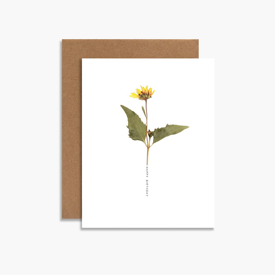Happy Birthday Botanical Greeting Card, Flower Card, Art Print ...