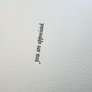 You Are Appreciated Thank You Card Simple Gratitude Minimal Gift Card ...