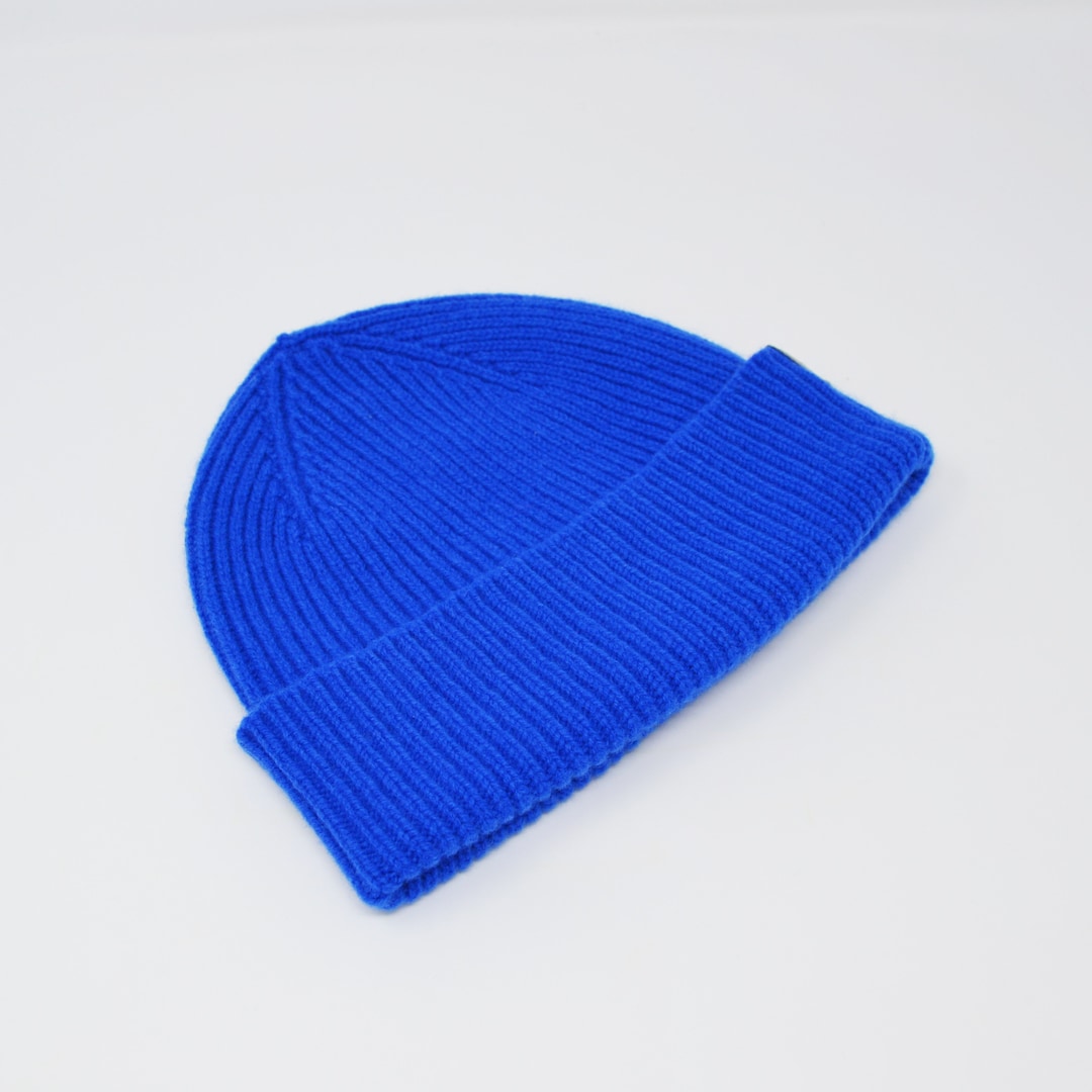 Unisex Royal Blue Rib Beanie, Lambswool Beanie - Etsy