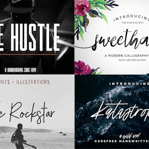 Premium Font Bundle 500 Graphics Branding Fonts Cricut Fonts Canva ...