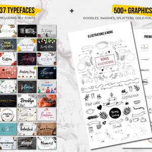 Premium Font Bundle 500 Graphics Branding Fonts Cricut Fonts Canva ...