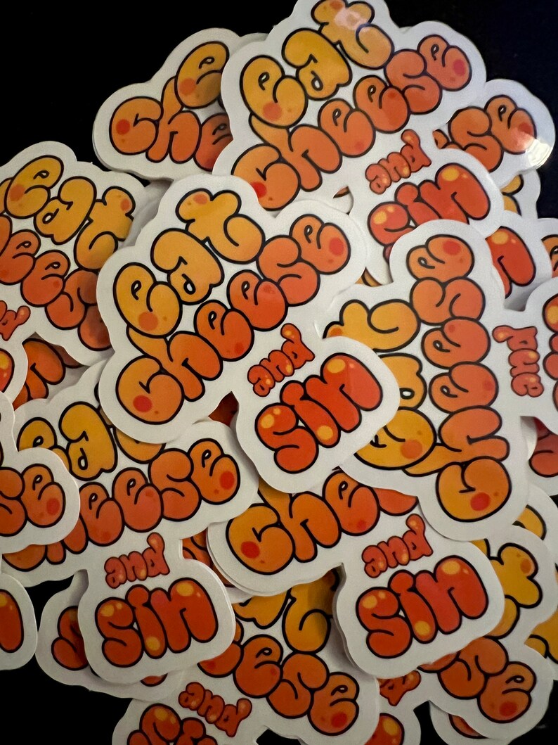 Eat Cheese and Sin | 2x2 Vinyl Die Cut Sticker - Etsy