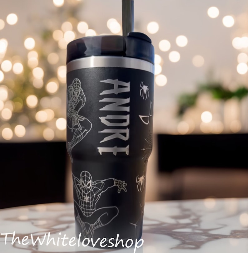 Personalized Spider Engraved Laser Engraved Cup Tumbler Laser Engraved ...