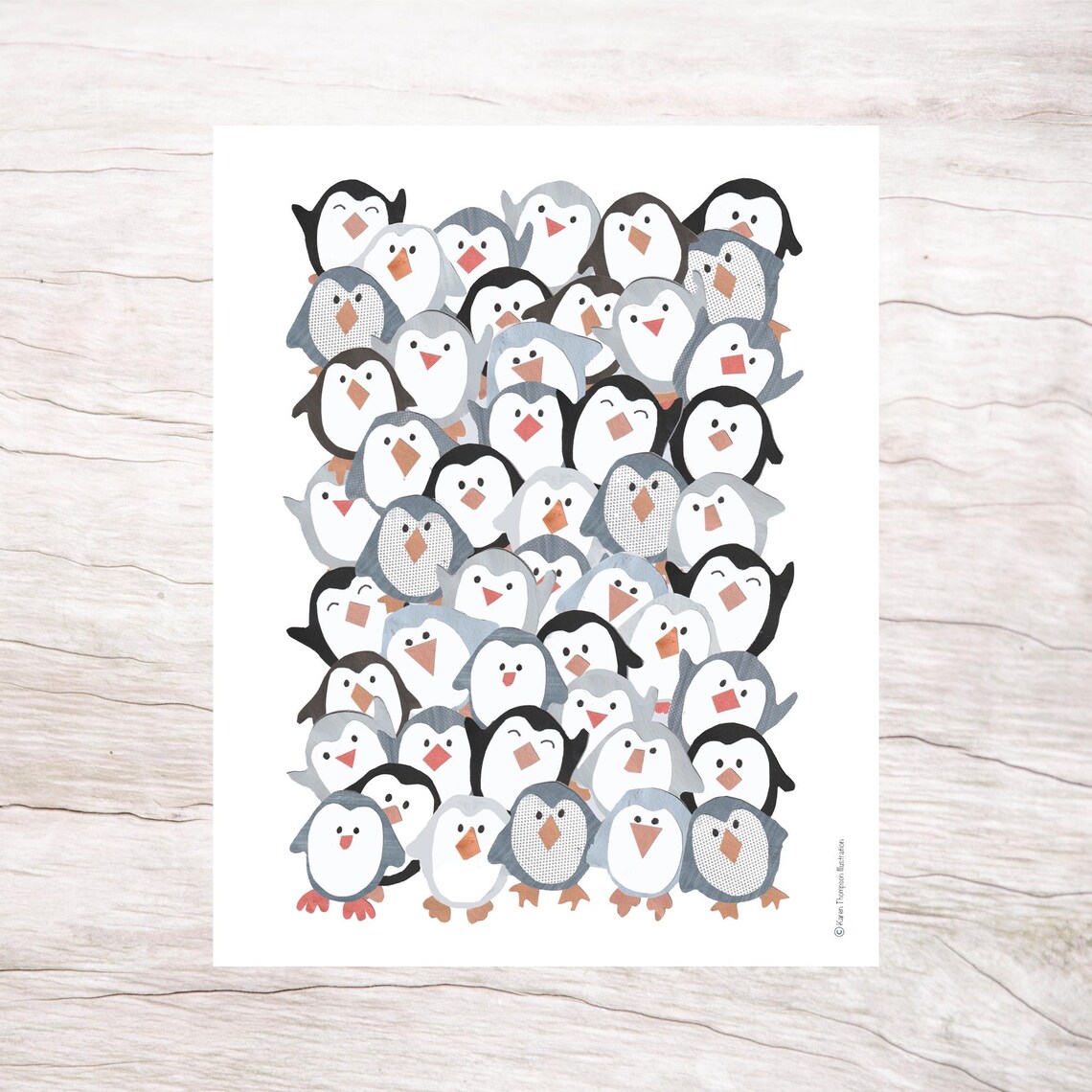 Penguin Huddle Wall Art - Adorable Print - Original Artwork - Gift ...