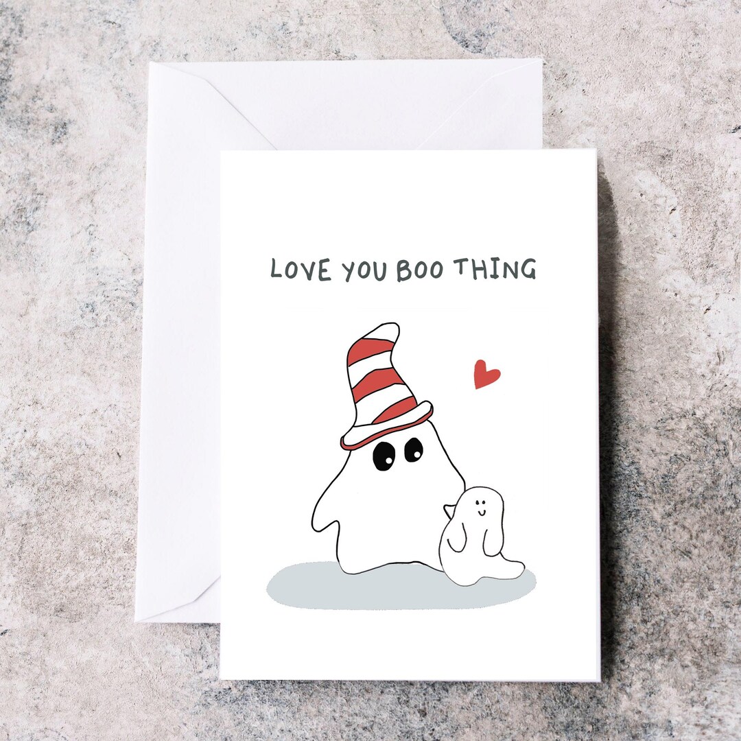 Love You Boo Thing Ghost Card - Halloween Greeting, Anniversary Card - Etsy