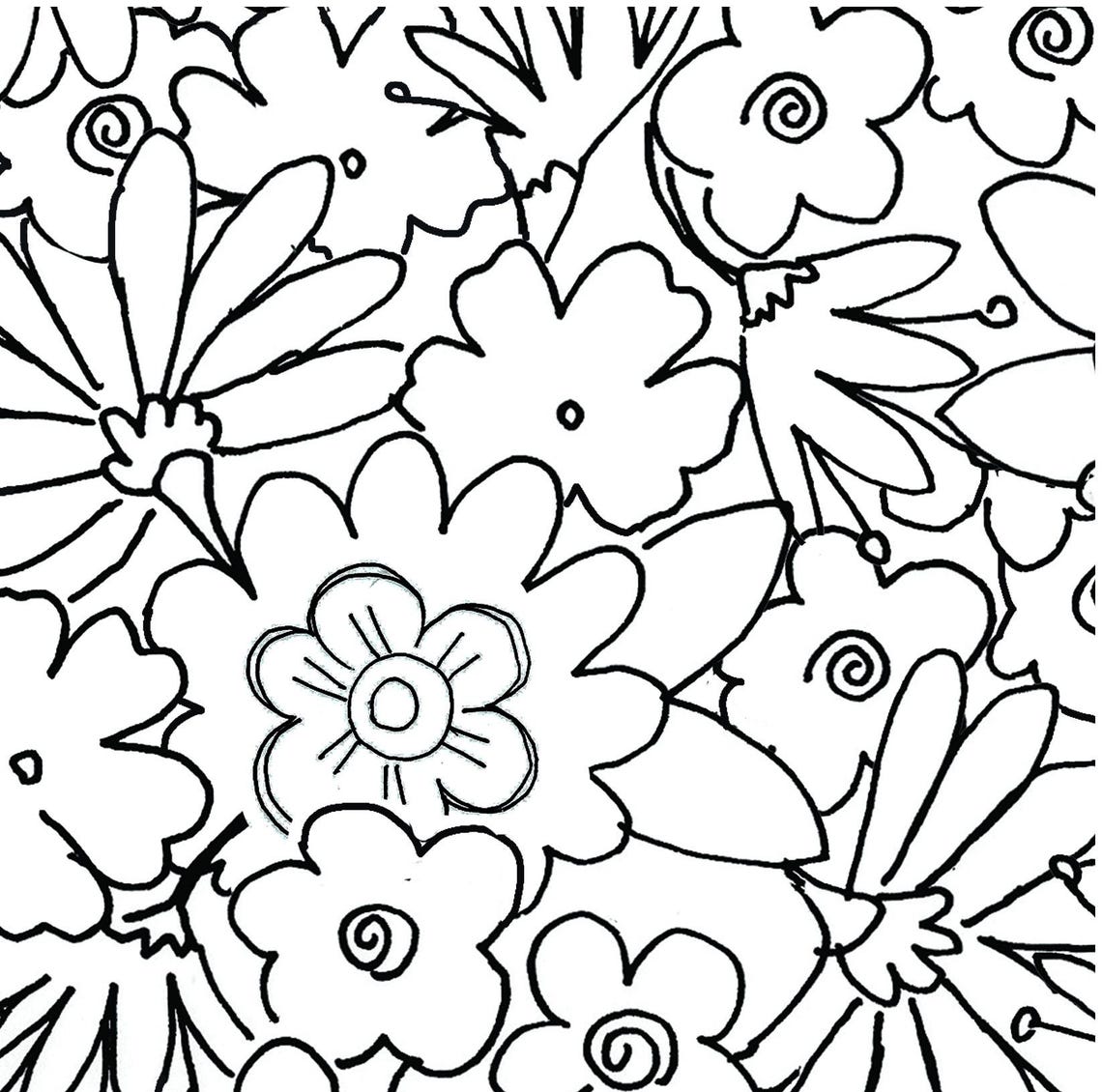Printable Colouring Sheets, Flowers X 5 - Etsy