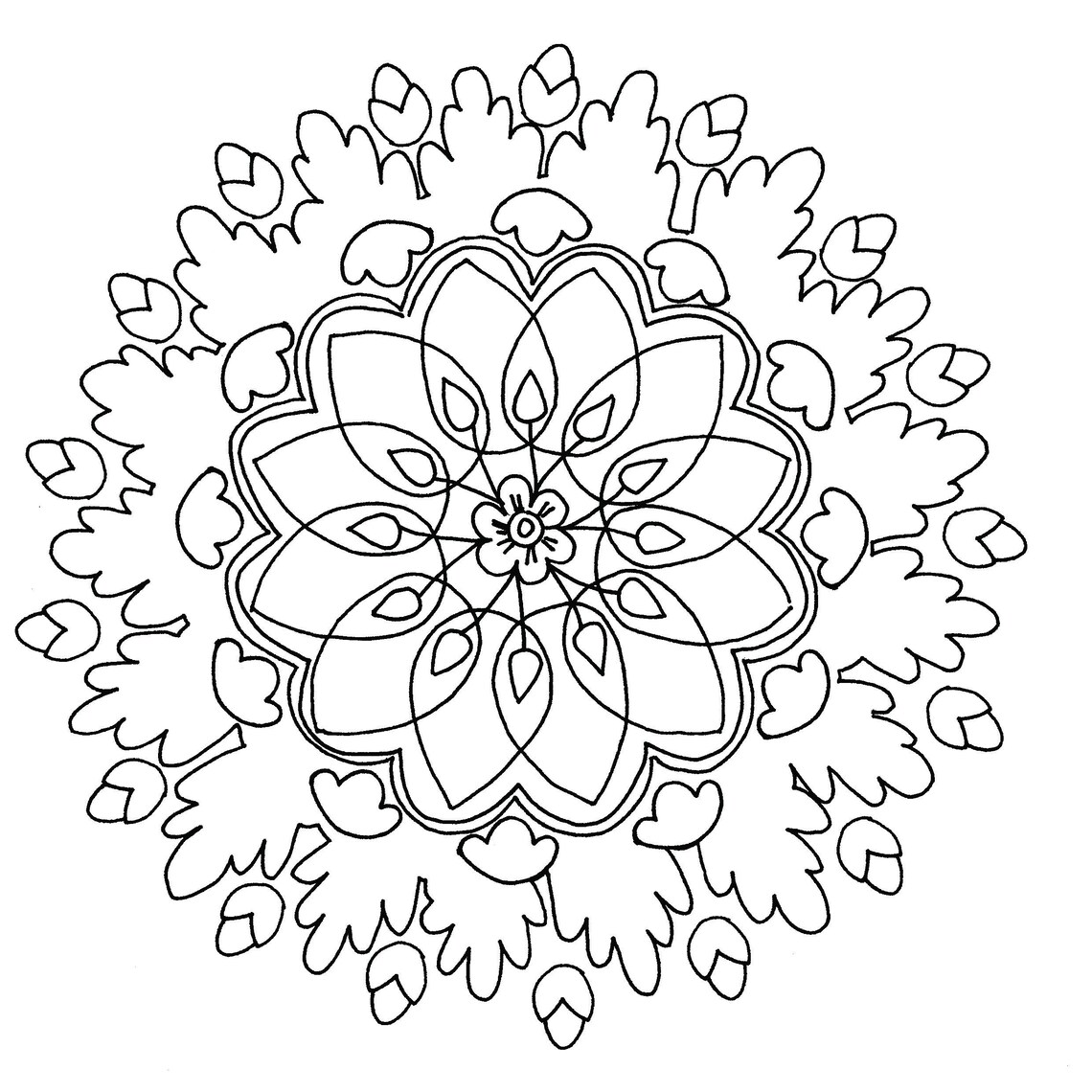 Easy Mandala Printable Colouring Sheets for Relaxed and Happy Colouring ...