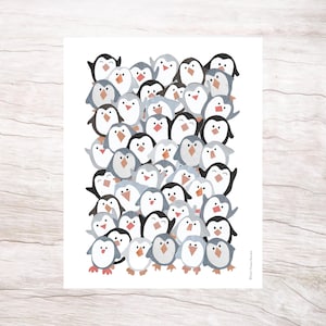 Printable Penguin Huddle Wall Art - Digital Download - Nursery - Office ...