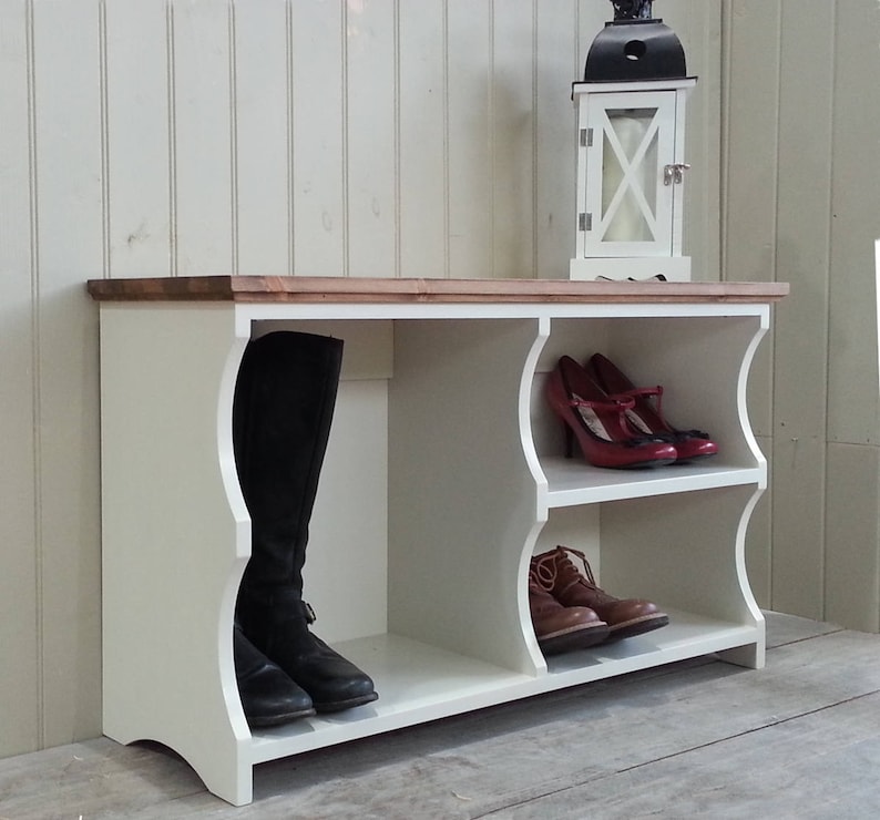 Boot Bench and Shoe Rack With Storage Shelves and Boot - Etsy