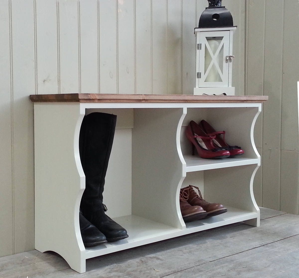 Boot Bench and Shoe Rack With Storage Shelves and Boot - Etsy UK