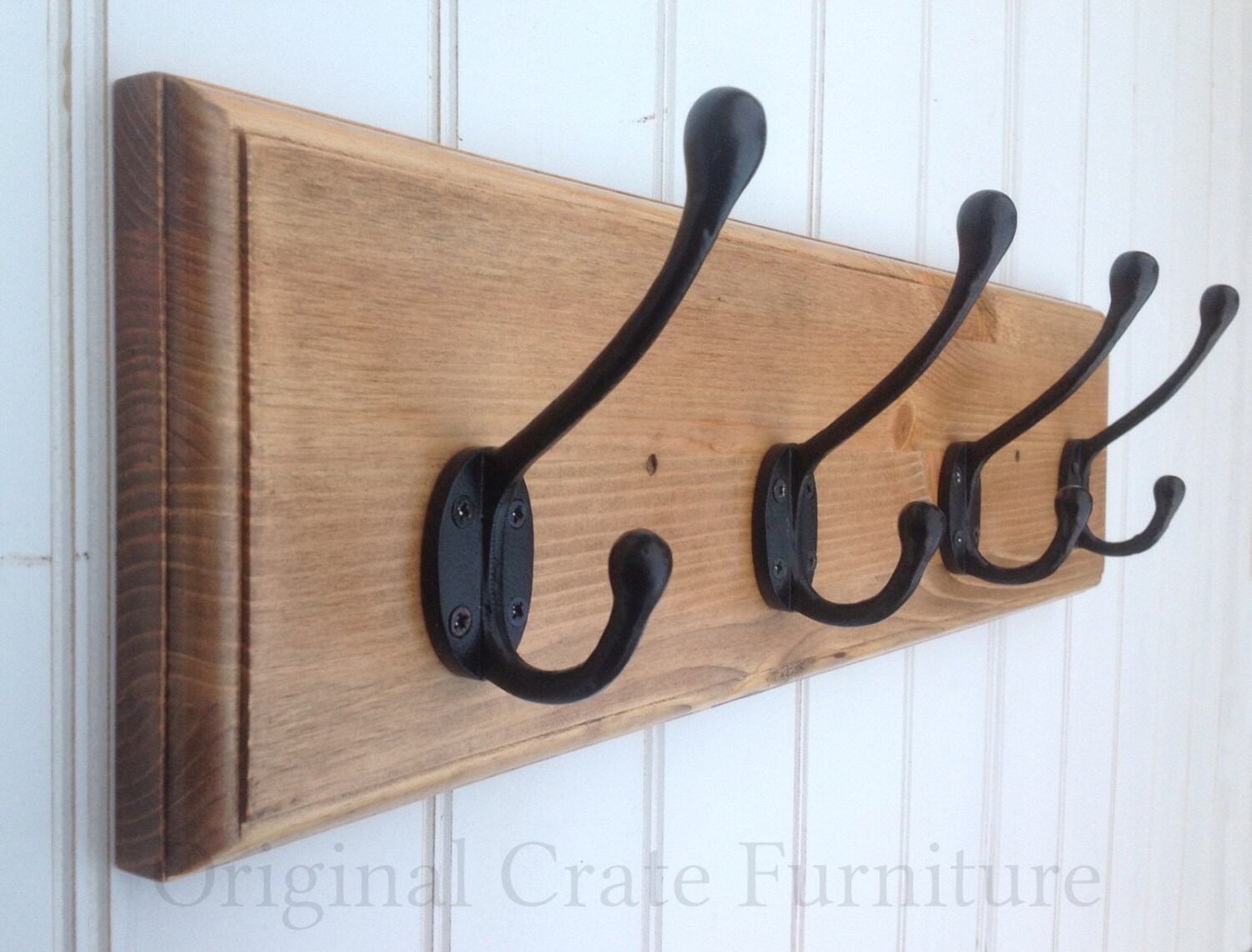 COAT HOOK RACK in Antique Pine, Dark Wood or Natural Pine Finishes ...