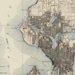 1909 Topographic Map of Seattle Old Maps and Prints Emerald City Wall ...