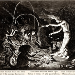 The Sorceress Vintage Art Print - Occult Art Print - Witchcraft ...