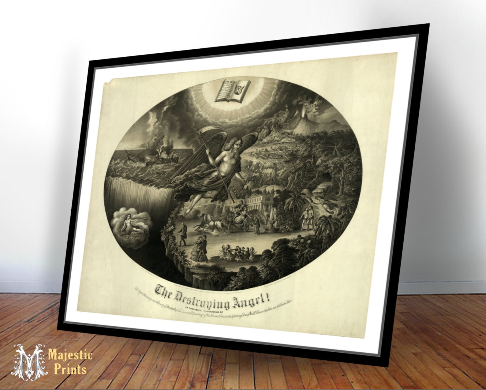 The Destroying Angel Vintage Art Print Religious Art - Etsy