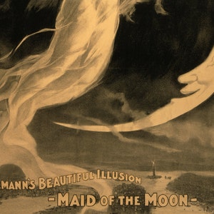 Maid of the Moon Illusion Ad Vintage Art Deco Poster - Magicians ...