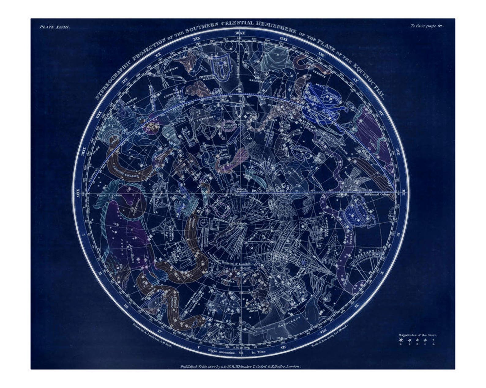 Southern Hemisphere Constellation Celestial Map - Astronomy Gift ...