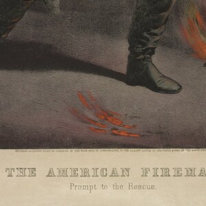 American Fireman Prompt to the Rescue - Vintage Art Print - Currier ...