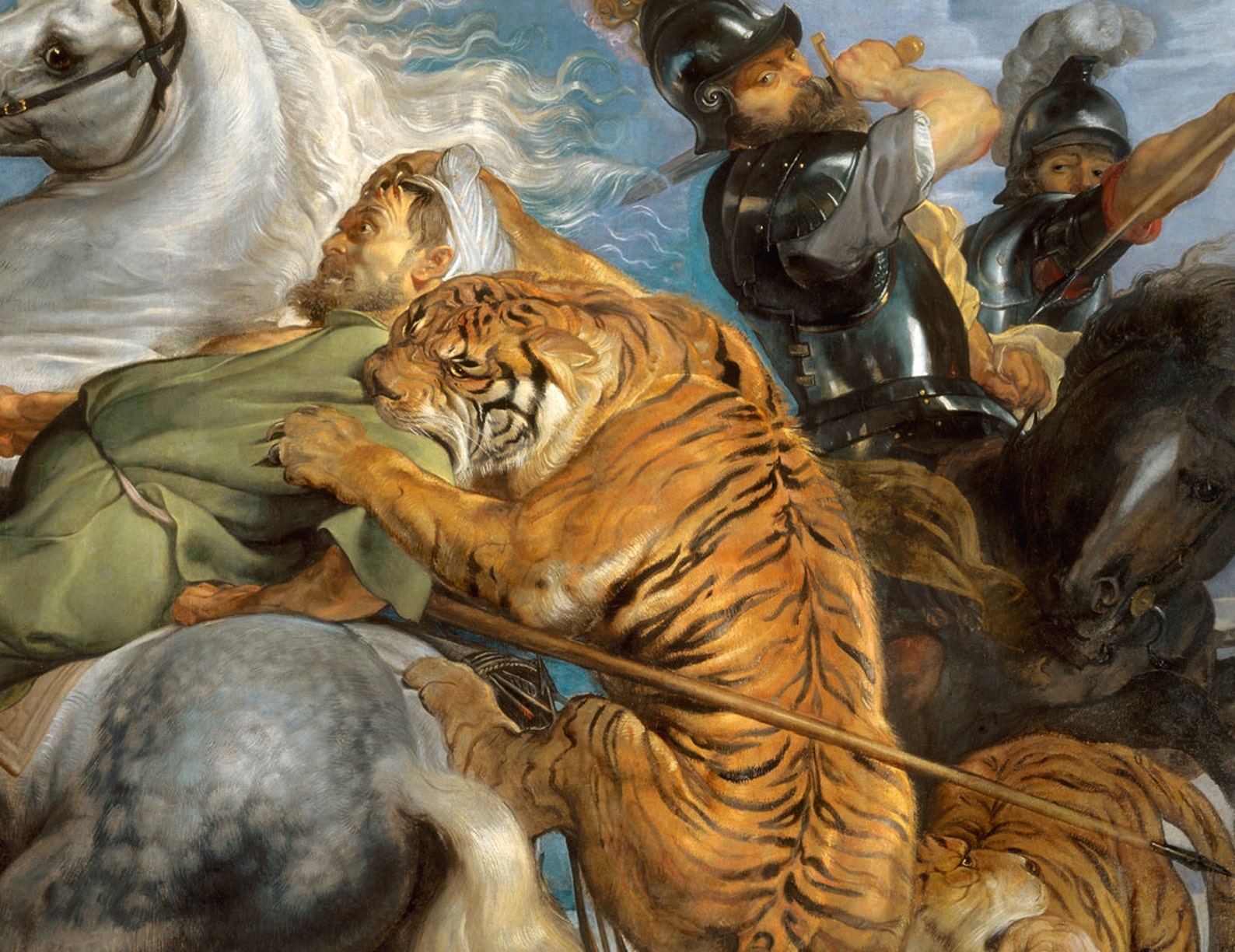 Rubens Tiger Lion and Leopard Hunt Print, Dramatic Baroque Animal Wall ...