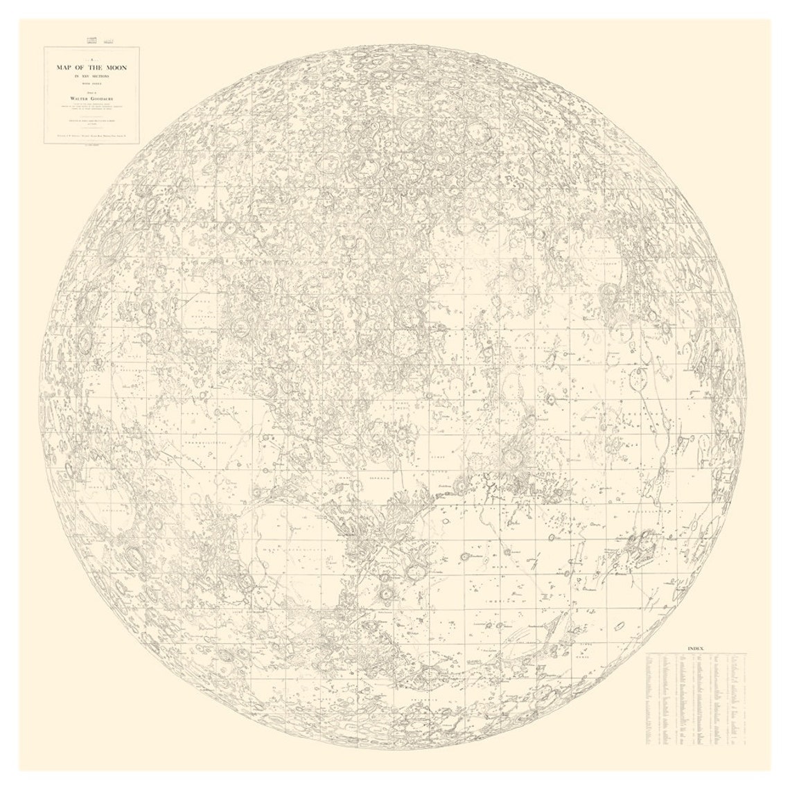 Vintage Map of the Moon Art Print Astronomy Gift Antique - Etsy