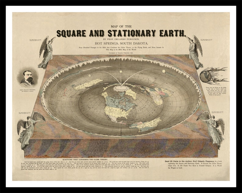 Flat Earth Map of the Square and Stationary Earth Old Maps and Prints ...