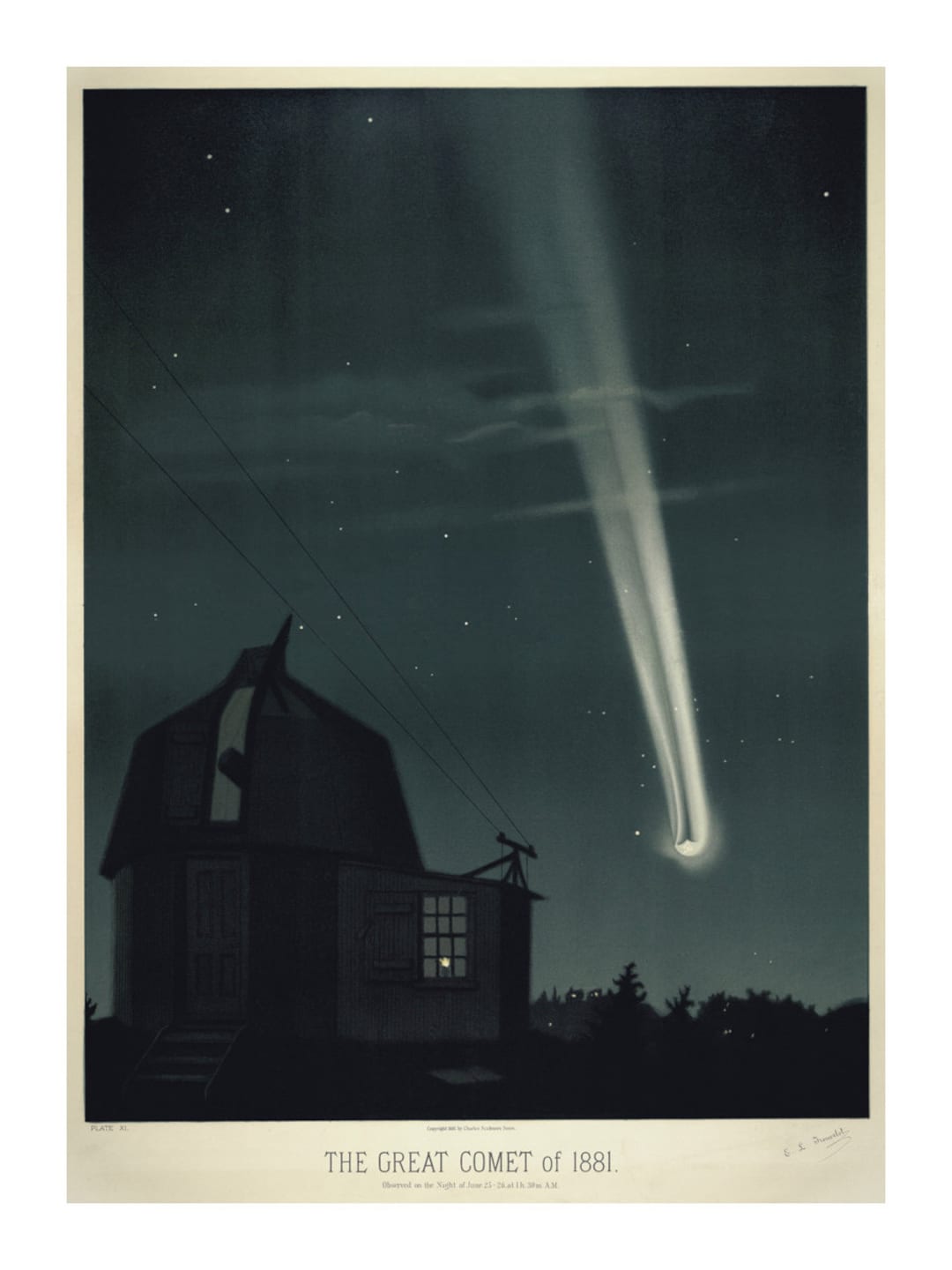 Great Comet of 1881 - Astronomy Art Print - Antique Astronomical ...