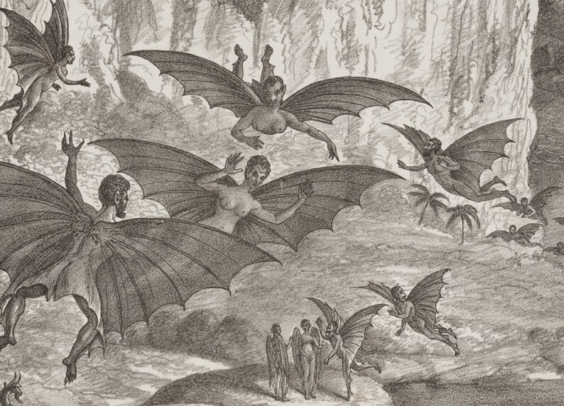 Lunar Animals Astronomy Art Print Antique Fantasy Illustration Great ...