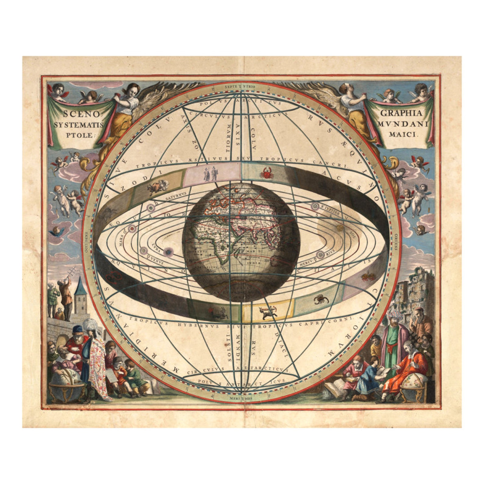 Celestial and Zodiac Chart Map of the Universe Cosmography Astronomy ...