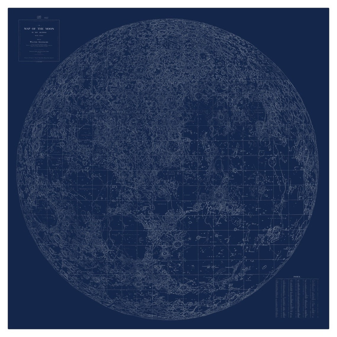 Vintage Map of the Moon Art Print Astronomy Gift Antique - Etsy
