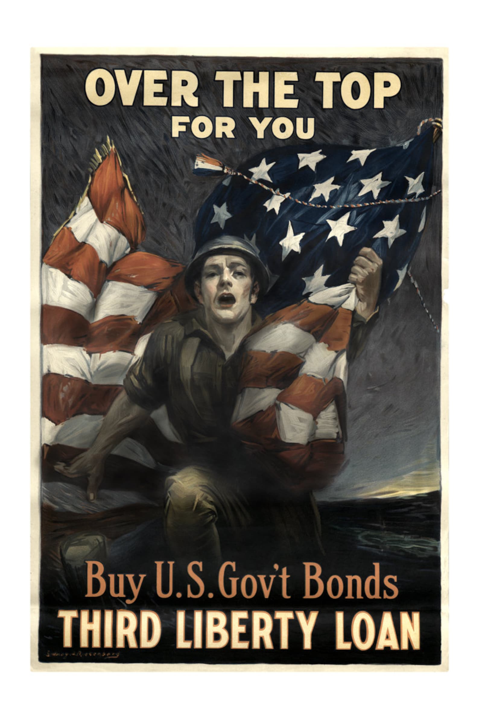 Liberty Bonds WWI World War One Soldier Propaganda Poster Vintage ...