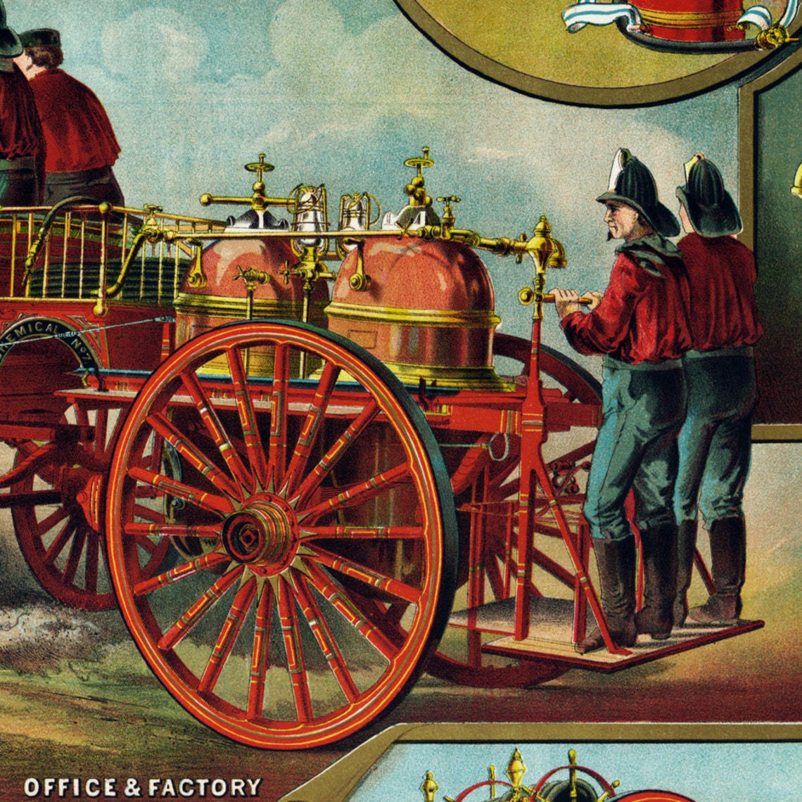 Fire Fighting Supply Ad Vintage Art Print Antique Advertising Sign Old ...