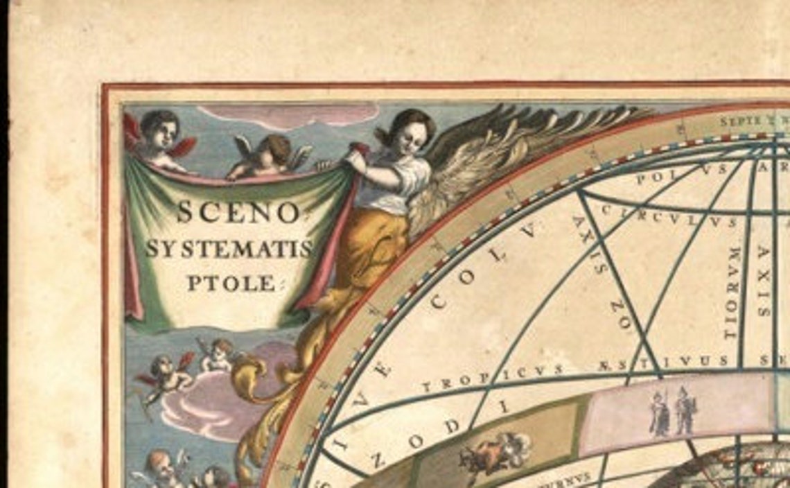 Celestial and Zodiac Chart Map of the Universe Cosmography Astronomy ...