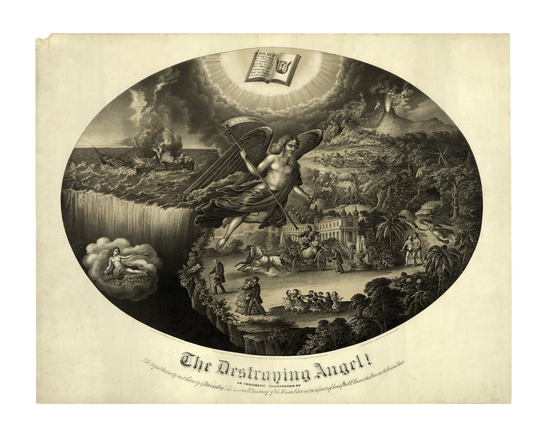 The Destroying Angel - Vintage Art Print - Religious Art - Angels and ...