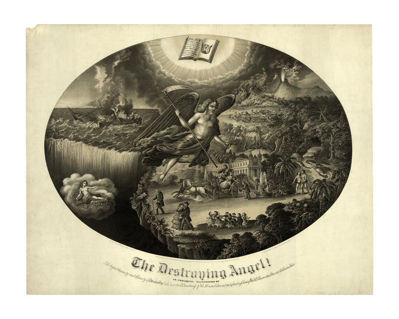 The Destroying Angel Vintage Art Print Religious Art Angels and Demons ...