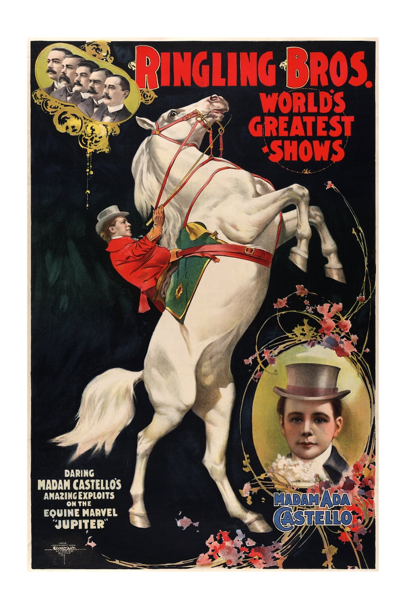 Ringling Brothers Circus Ad Vintage Art Print Antique - Etsy