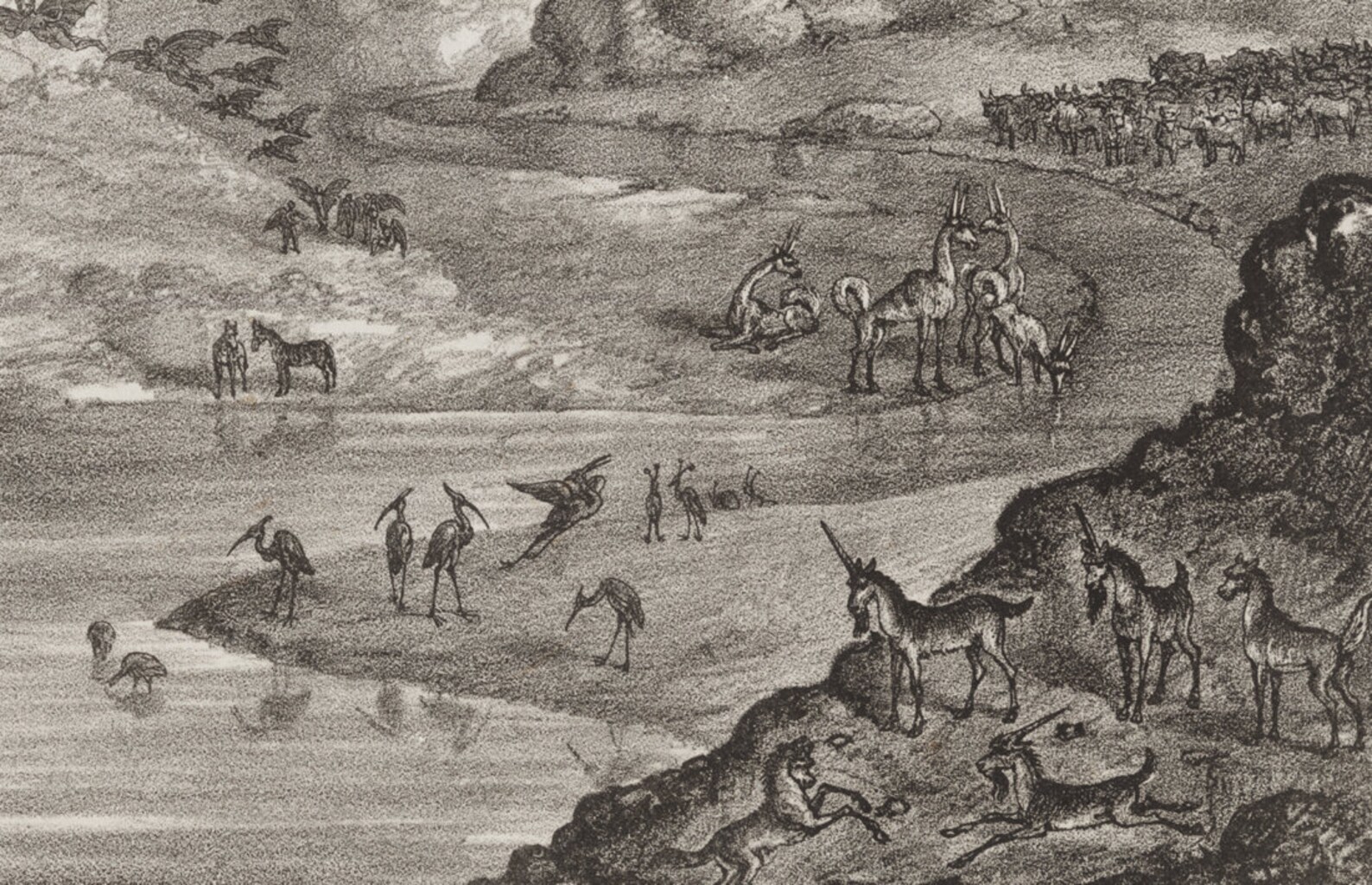 Lunar Animals Astronomy Art Print Antique Fantasy Illustration Great ...