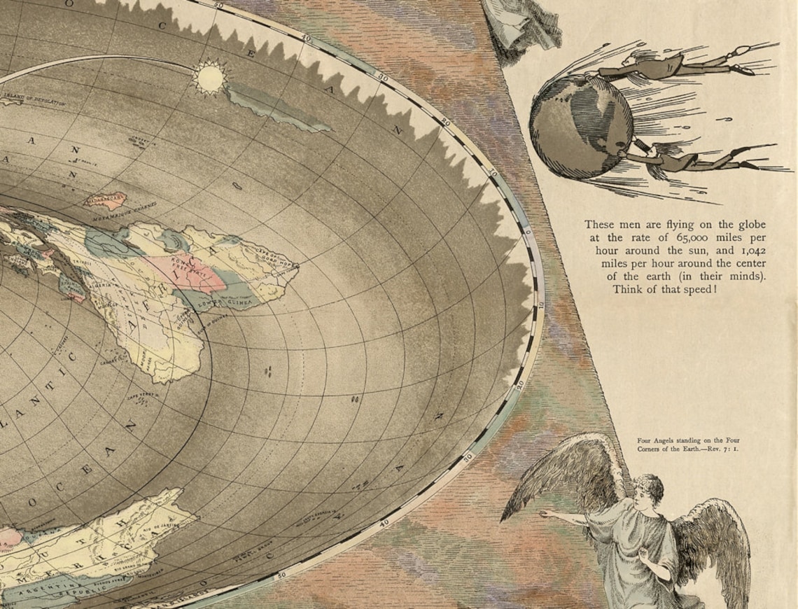 Flat Earth Map of the Square and Stationary Earth Old Maps and Prints ...