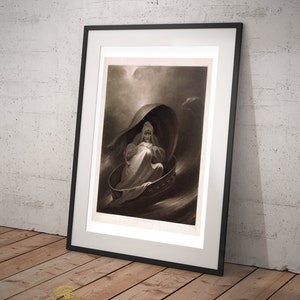 A Witch Sailing to Aleppo in a Sieve Vintage Art Print Shakespeare ...