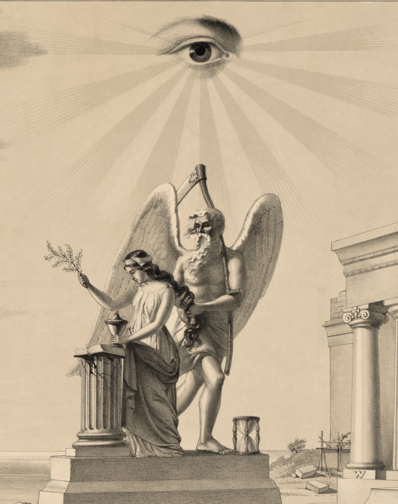 Master Mason Vintage Art Print Masonic Symbols Brotherhood - Etsy India