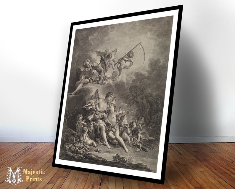 L'hymen Et L'amour - Hymen and Cupid - Roman Gods - Giclee Art Print ...